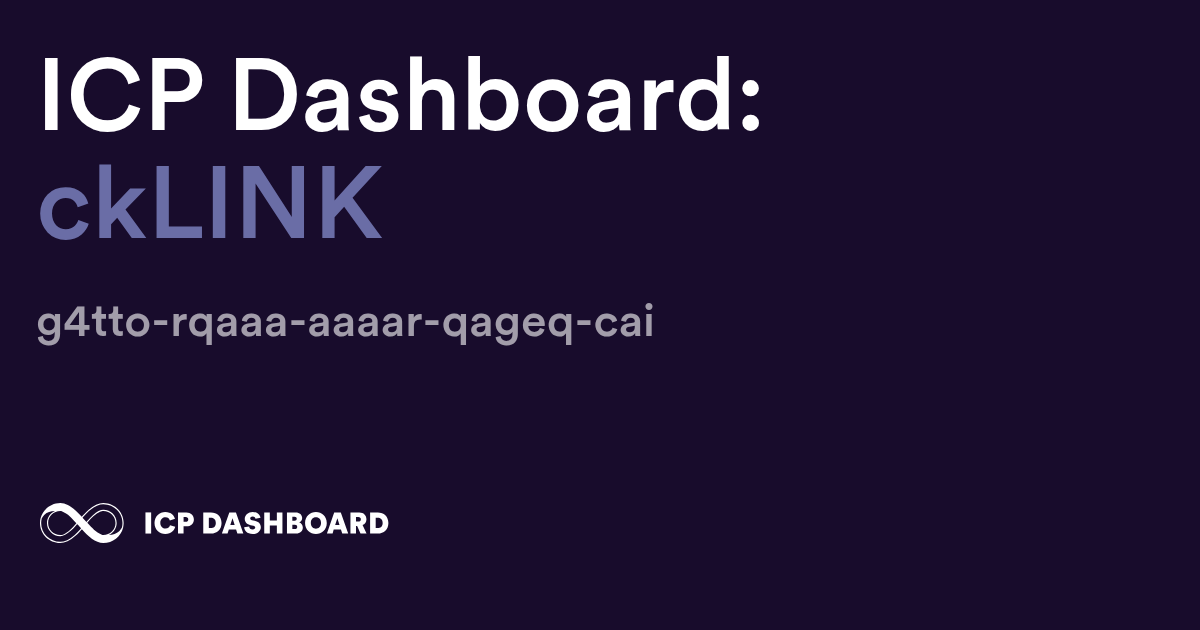 ckLINK - ICP Dashboard
